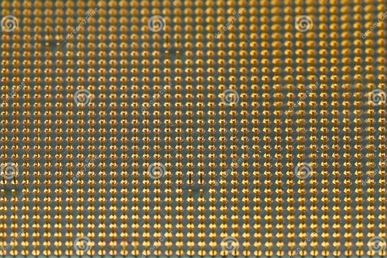 Macro of Cpu Gold Pins and Chip of Computer Stock Image - Image of ...