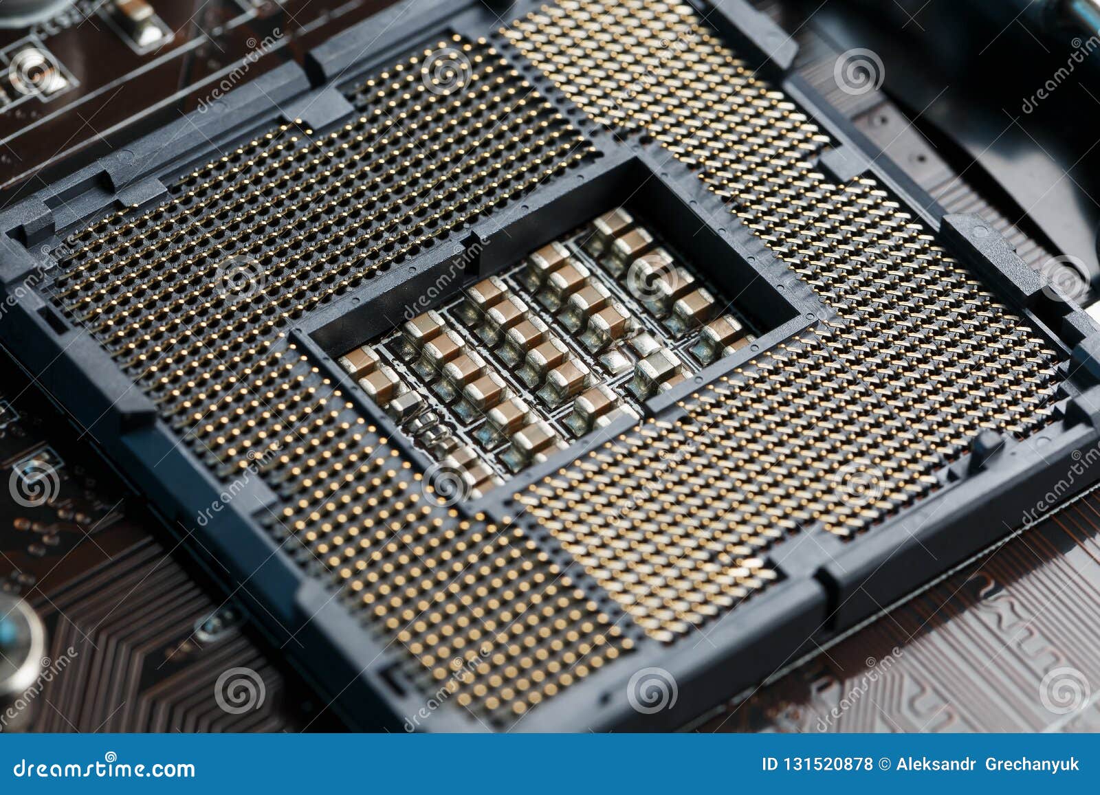 Macro CPU Socket.CPU Socket the Main Components of a Computer Stock ...
