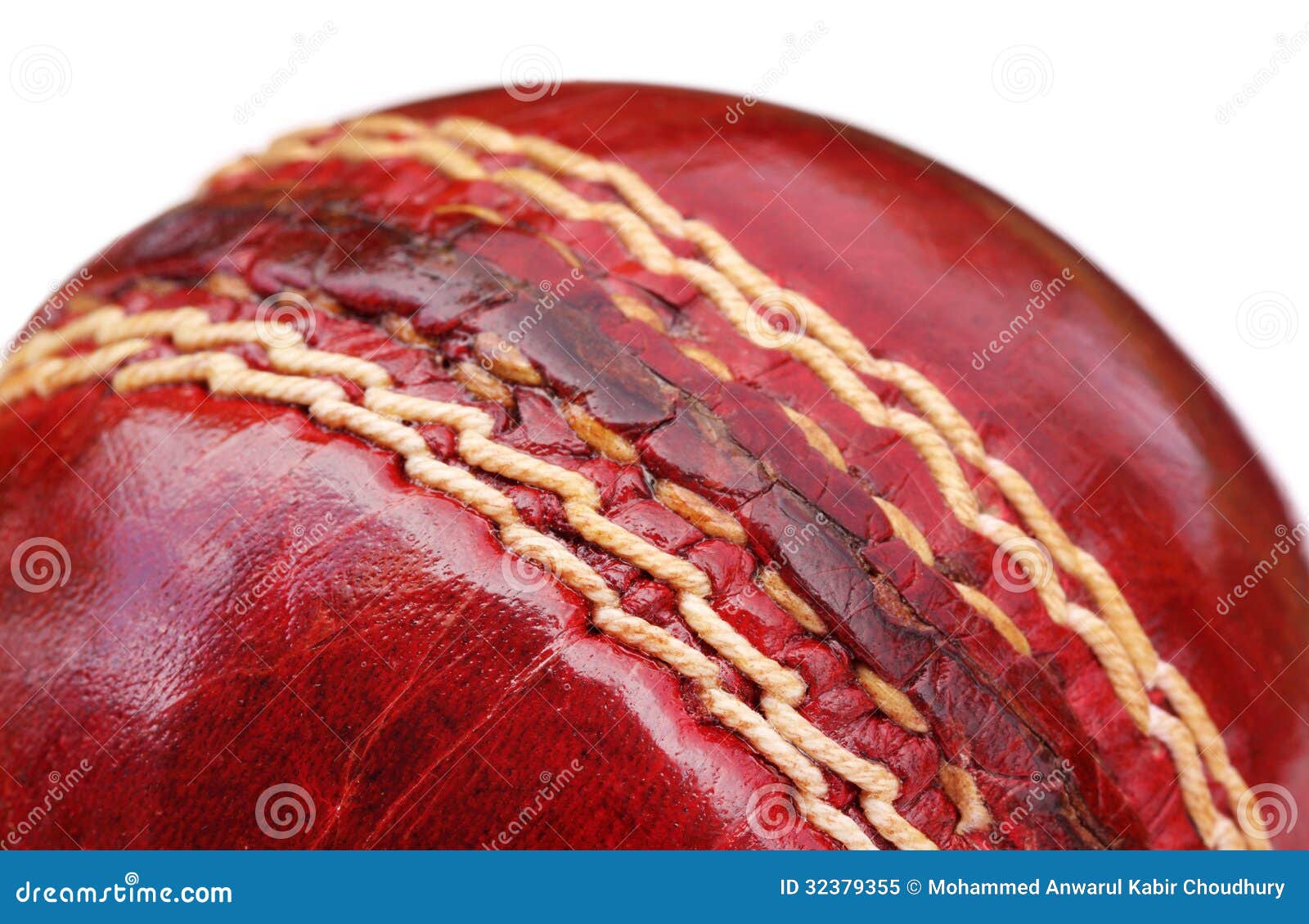 Macro of a Cricket Ball Seam Stock Image - Image of sport, hard: 32379355