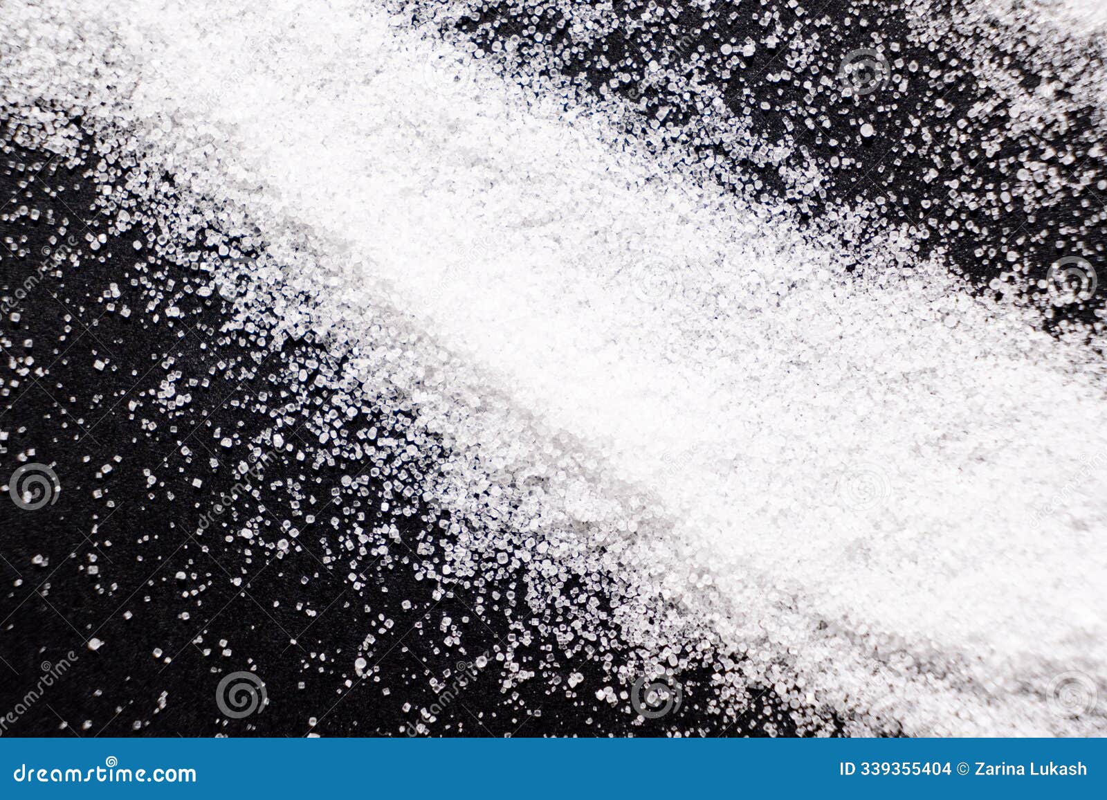 Macro Crystals of White Rock Edible Salt on Black Background Stock ...