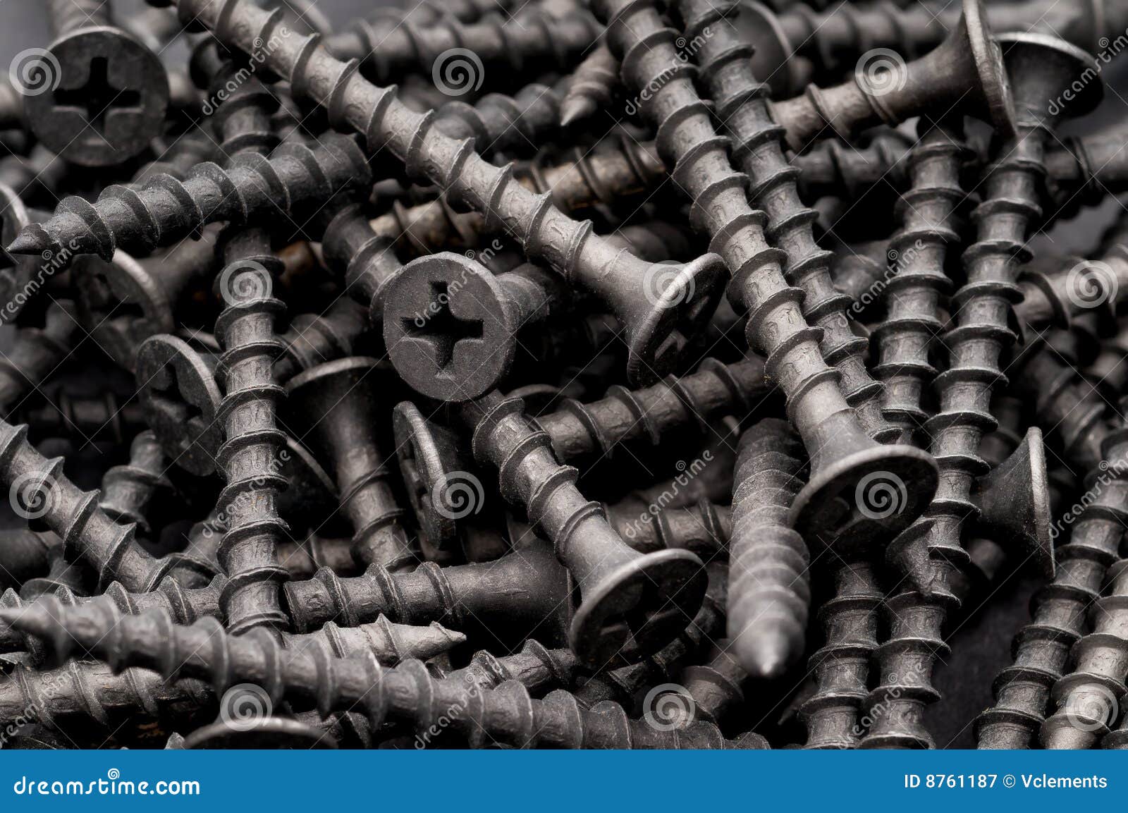 Macro of Dark Grey Drywall Screws Stock Image - Image of metal, star ...