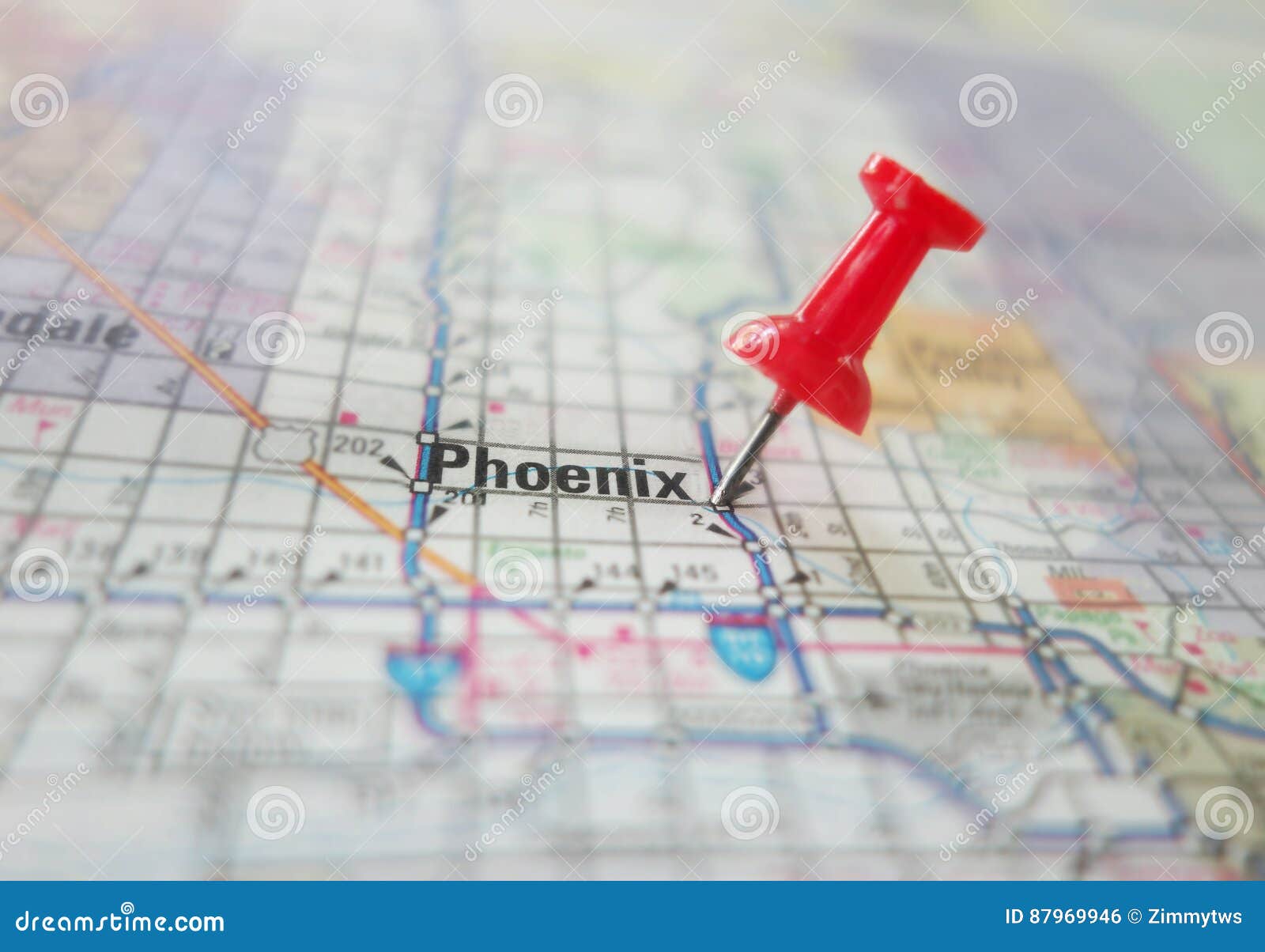 Macro Del Mapa De Phoenix Arizona Foto de archivo - Imagen de foenix ...