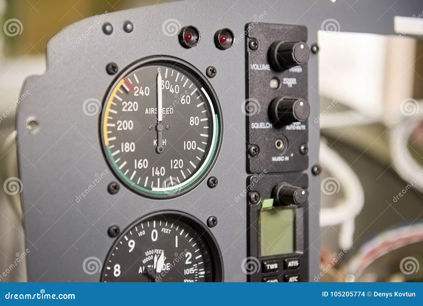 Macro Del Tablero De Instrumentos De Los Aviones Foto de archivo ...