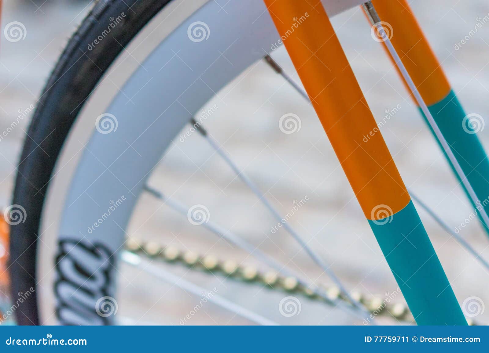 Macro Detail of an Colored Fork on a Fixie Bike Stock Image - Image of ...