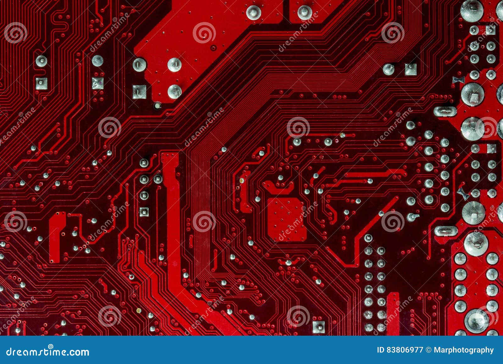 Macro Detail Computer Motherboard Hardware in Red Stock Image - Image ...