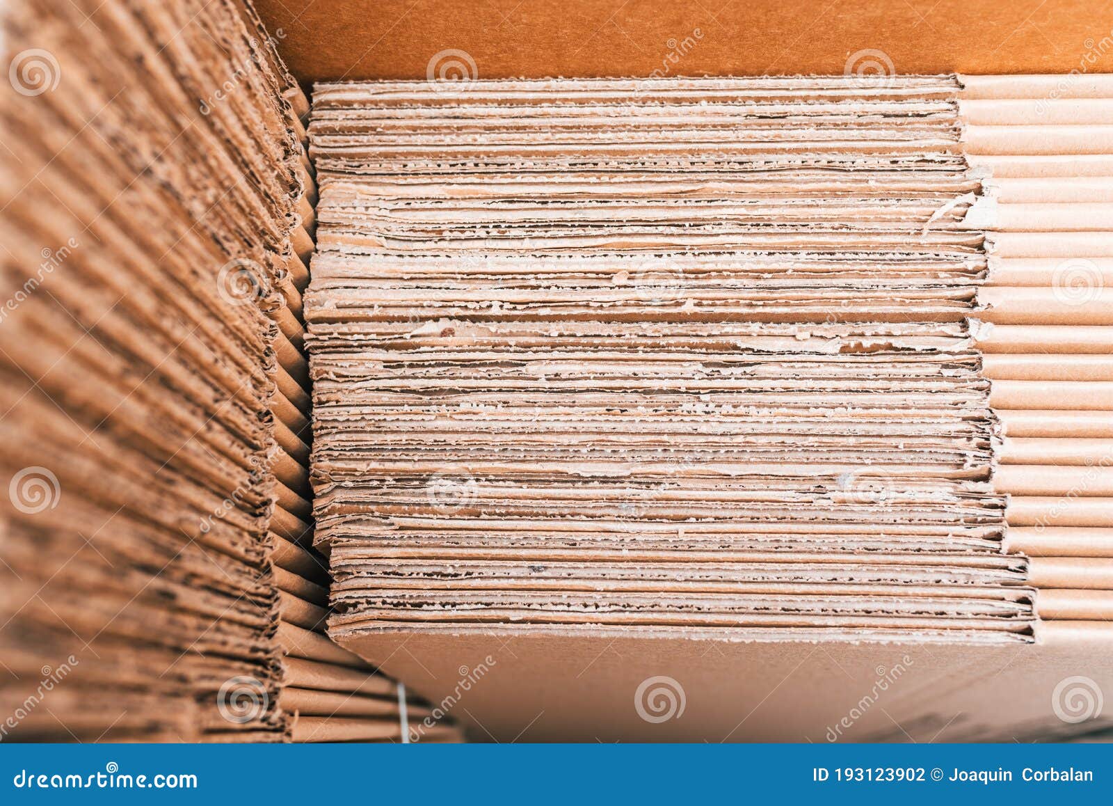 Detail Of Cardboard Packaging Structure With Partial Recycling Icons ...