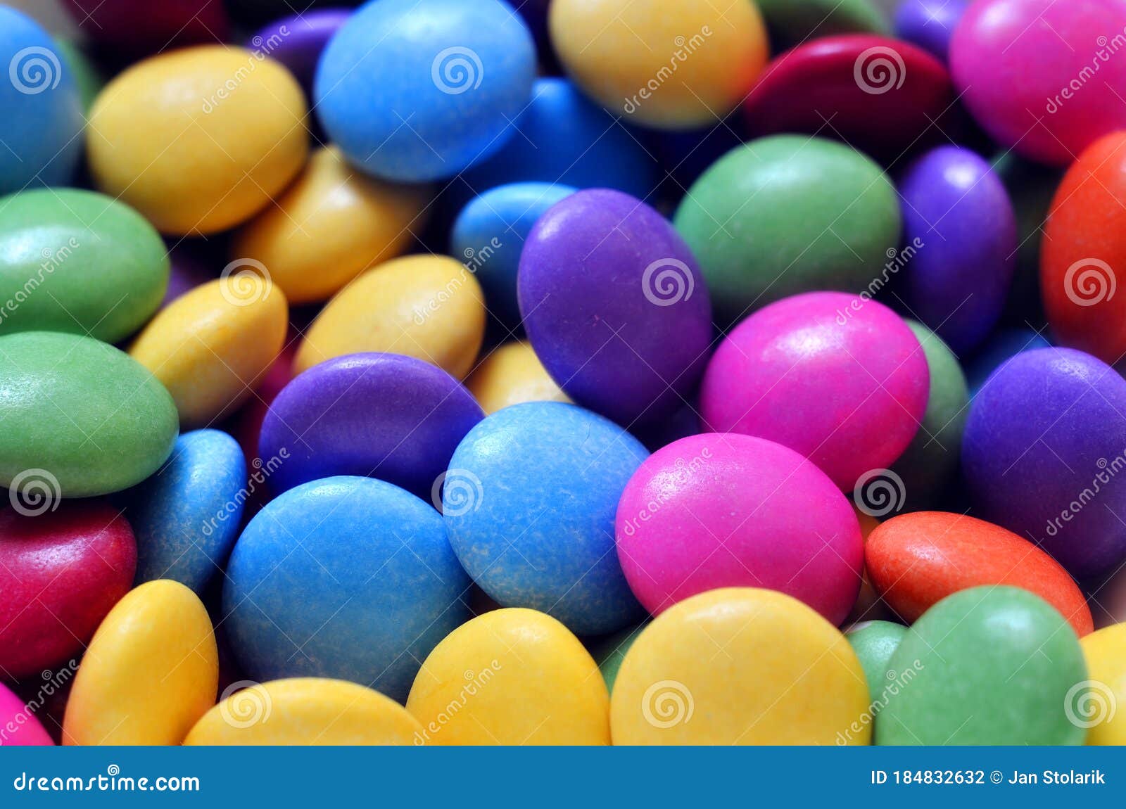 Macro Detail of Pile of Colored Smarties Stock Photo - Image of ...