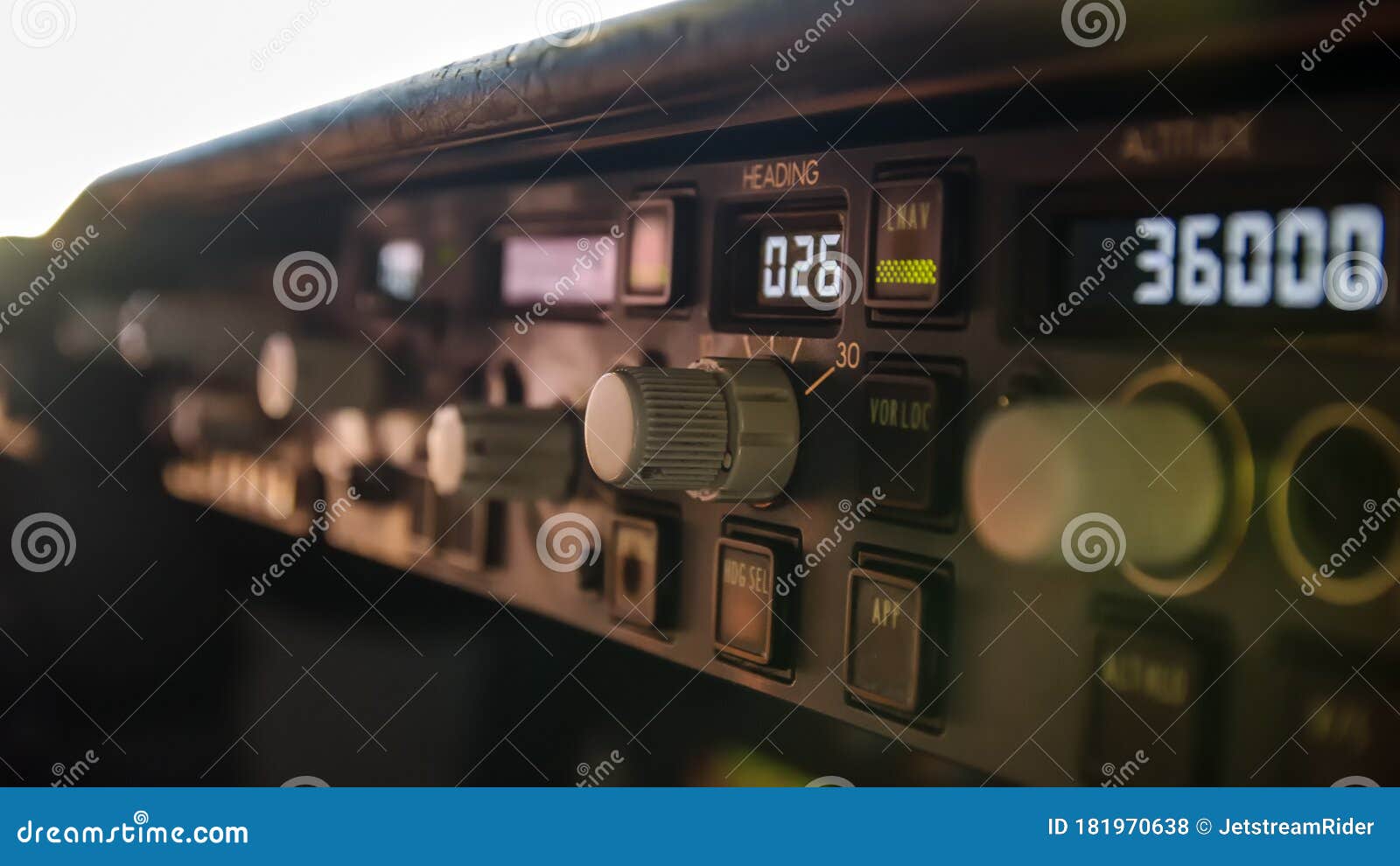Macro Details of Airliner Cockpit Instruments and Control Buttons in ...