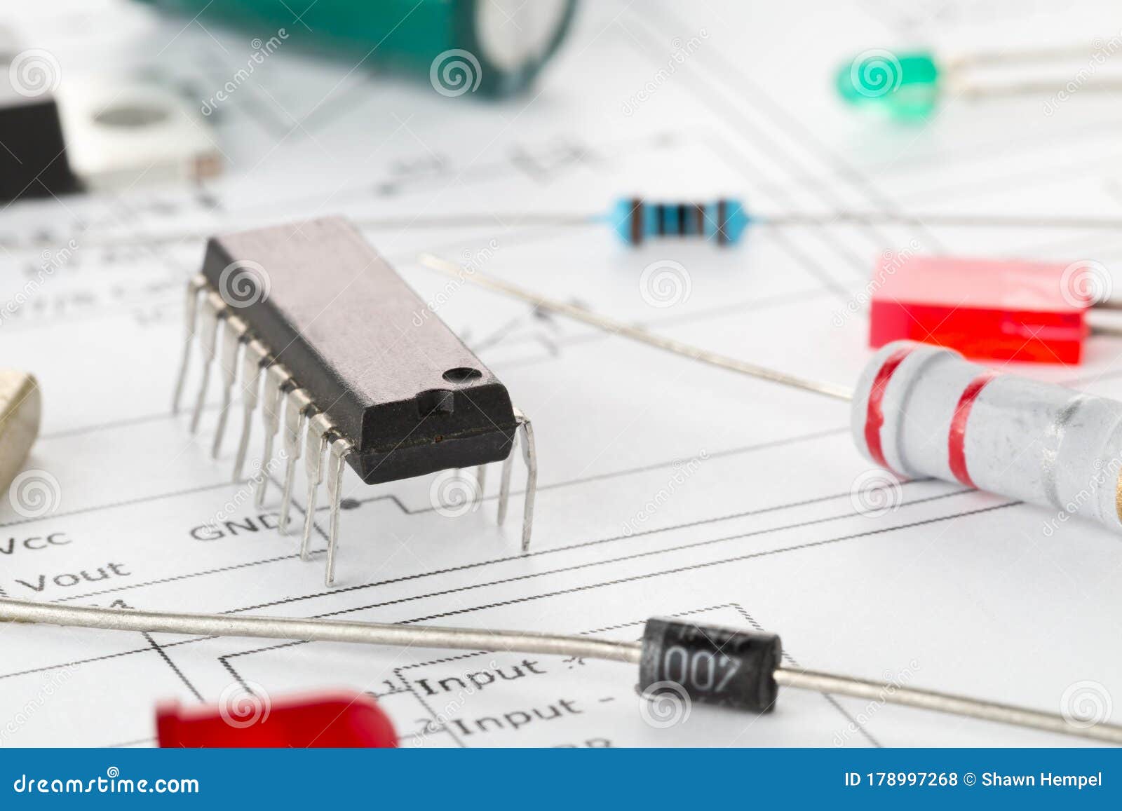 Macro of Different Electronic Parts or Components on Pcb Wiring Diagram ...