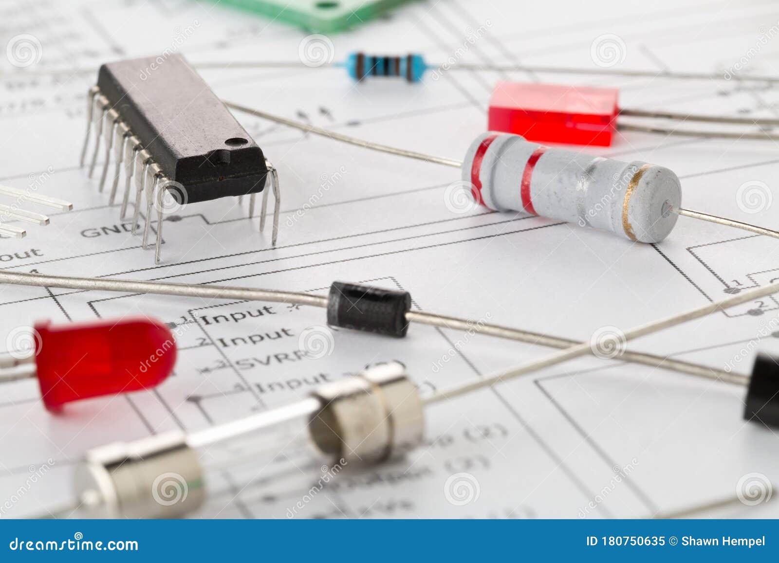 Macro of Different Electronic Parts or Components on Pcb Wiring Diagram ...