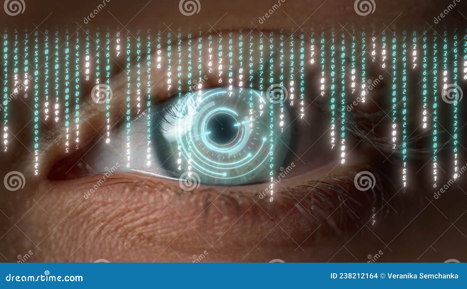 Macro Digital Matrix Eye Numbers Scrolling Hacker Calculate Data Web ...