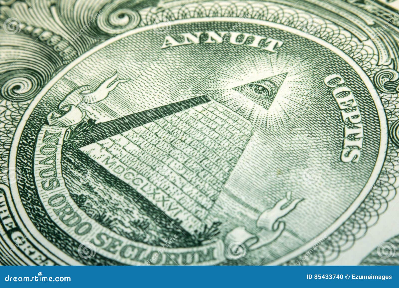 Macro Dollar Eye stock photo. Image of business, bill - 85433740