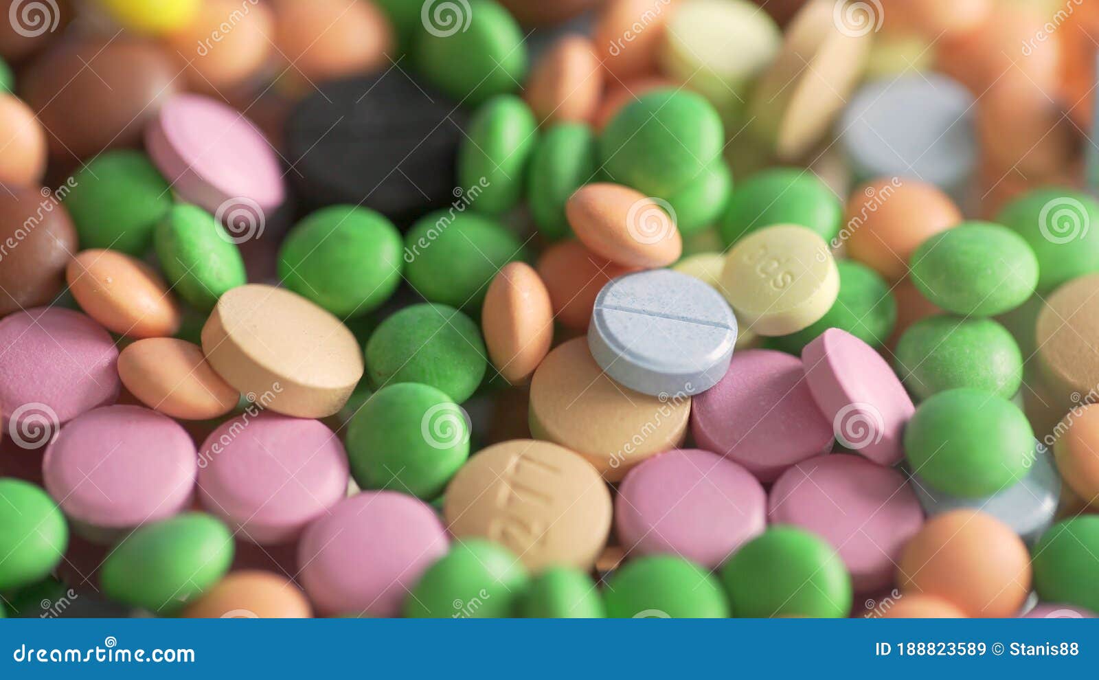 Macro-dose De Diferentes Comprimidos Medicamentosos Imagem de Stock ...
