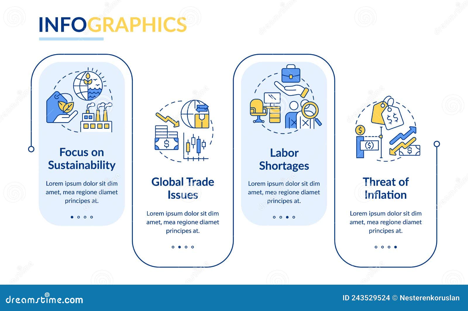 Macro Economy Trends Rectangle Infographic Template Stock Vector ...