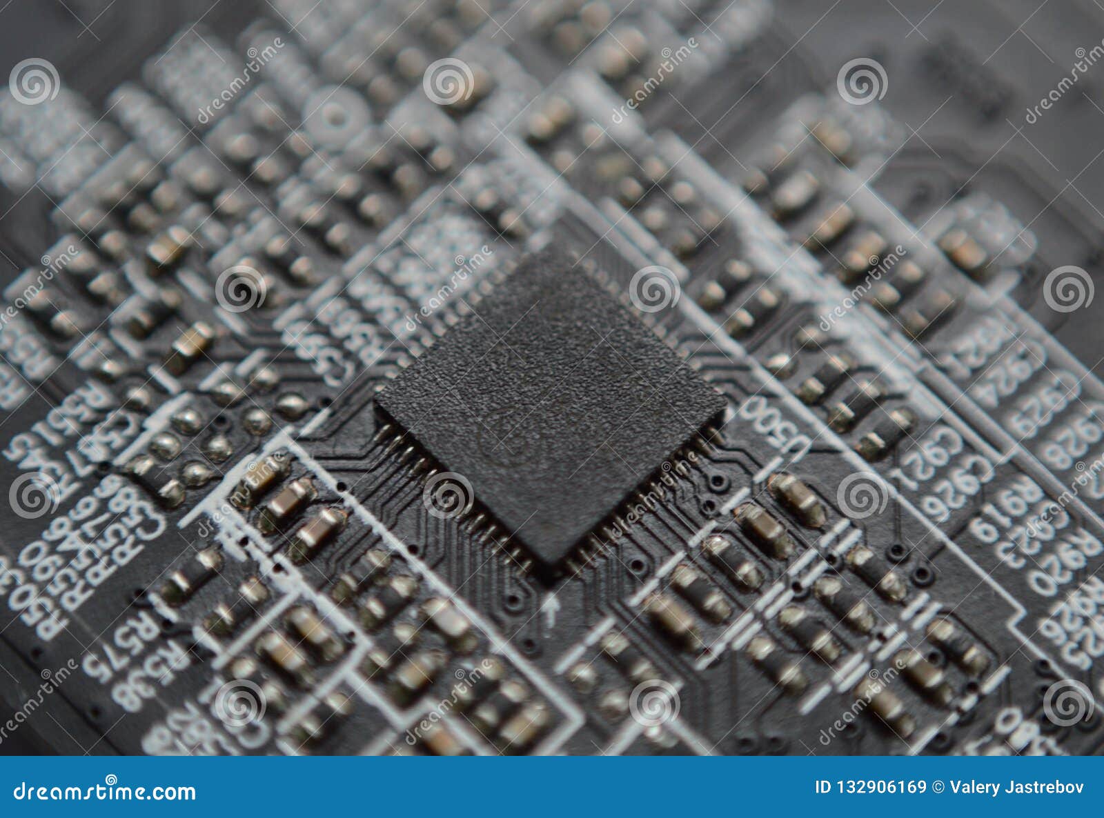 Macro Electronic Chip on the Board Stock Image - Image of semiconductor ...
