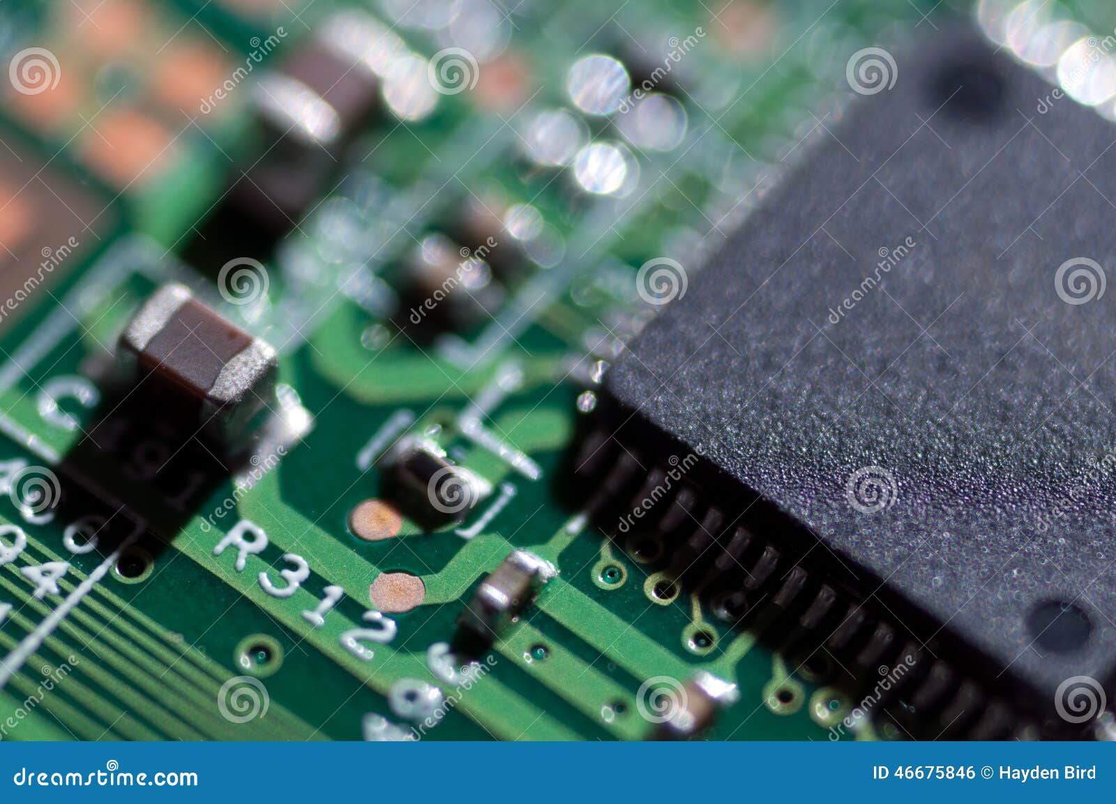 Macro of Electronic Circuit Board Pcb in Green Stock Photo - Image of ...