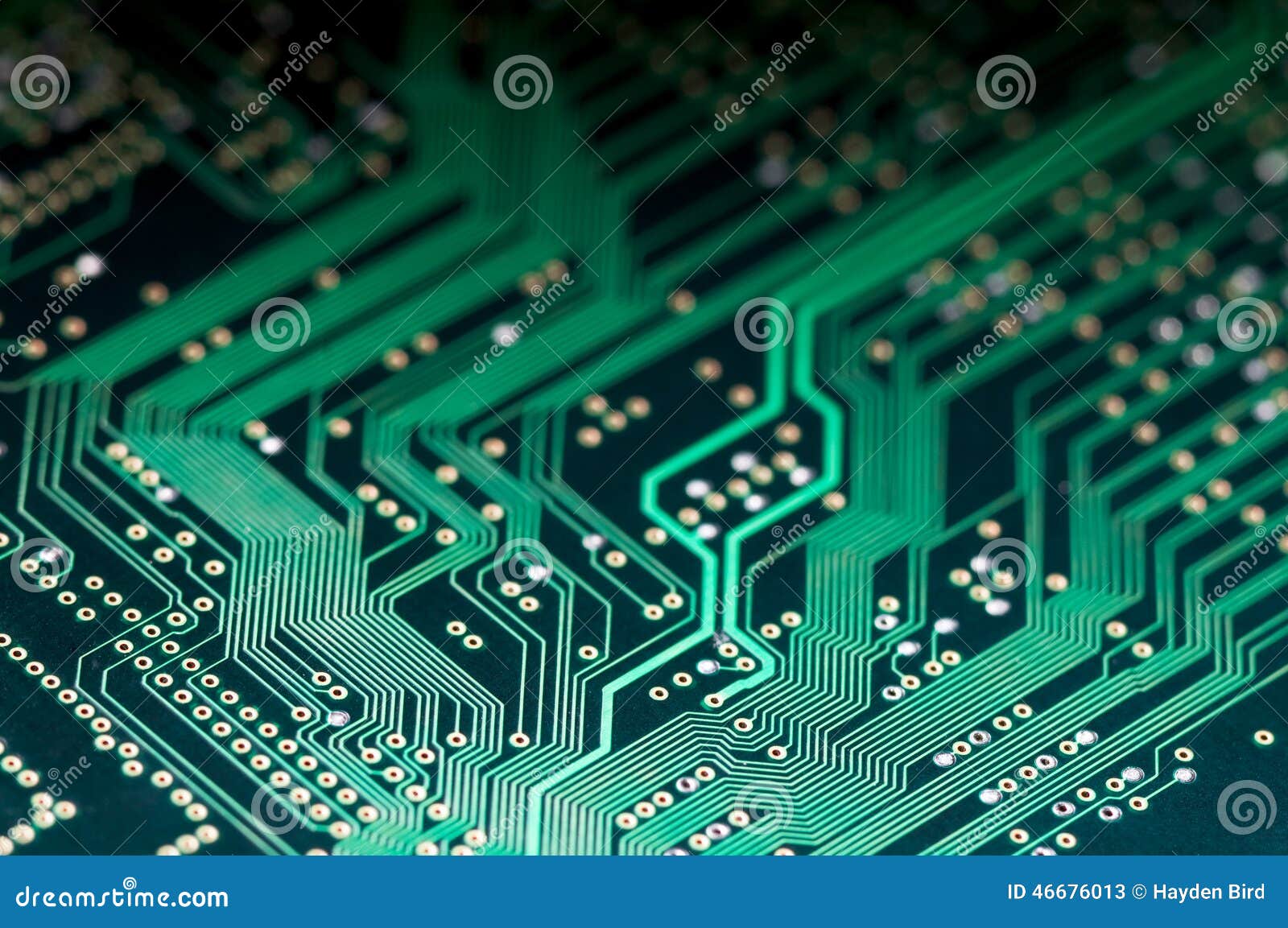 Macro of Electronic Circuit Board Pcb in Green Stock Image - Image of ...