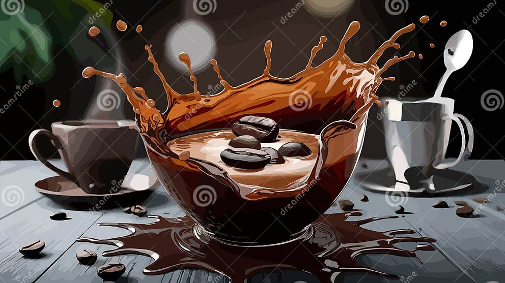 A Macro Exploration of a Coffee Splash, Revealing the Hidden Textures ...