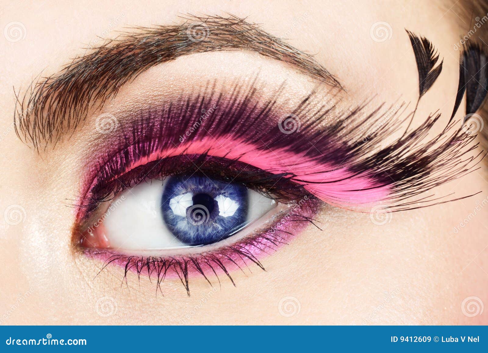Macro of Eye with Fake Eyelashes. Stock Image - Image of eyelashes ...