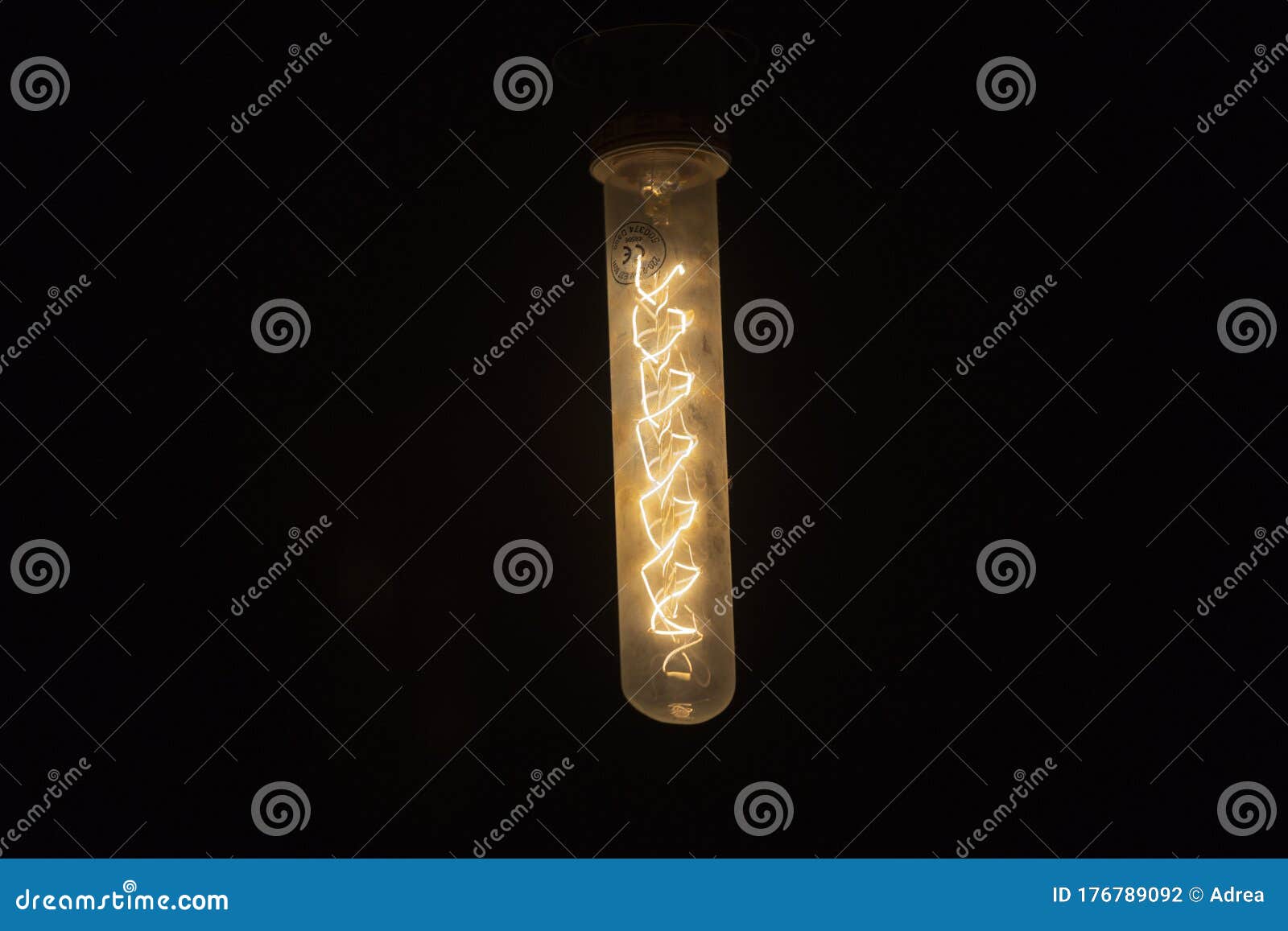 Filament of a Electric Light Bulb Stock Photo - Image of orange, bright ...