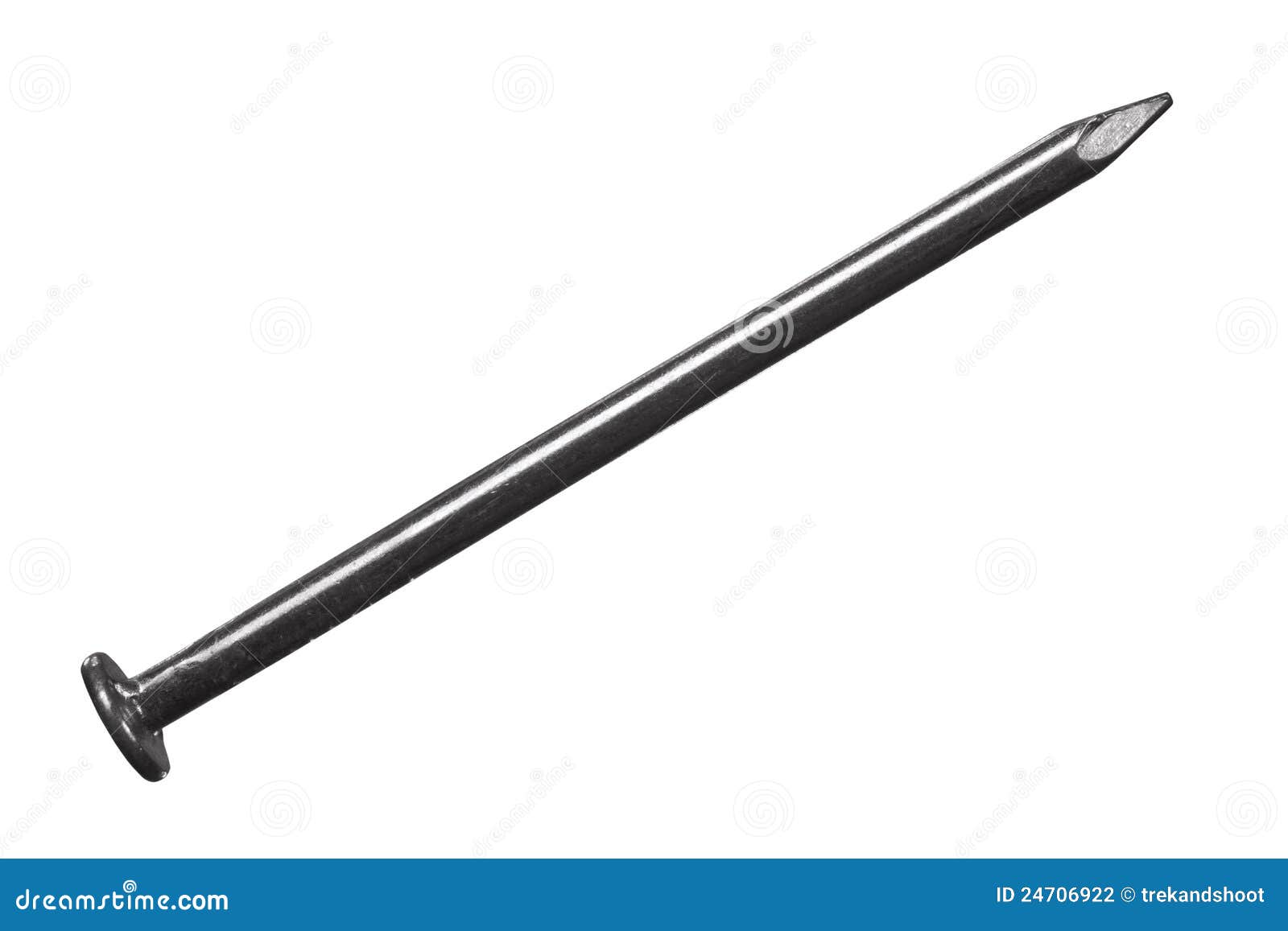 Macro Finishing Nail Isolated Stock Photo - Image of little, detail ...