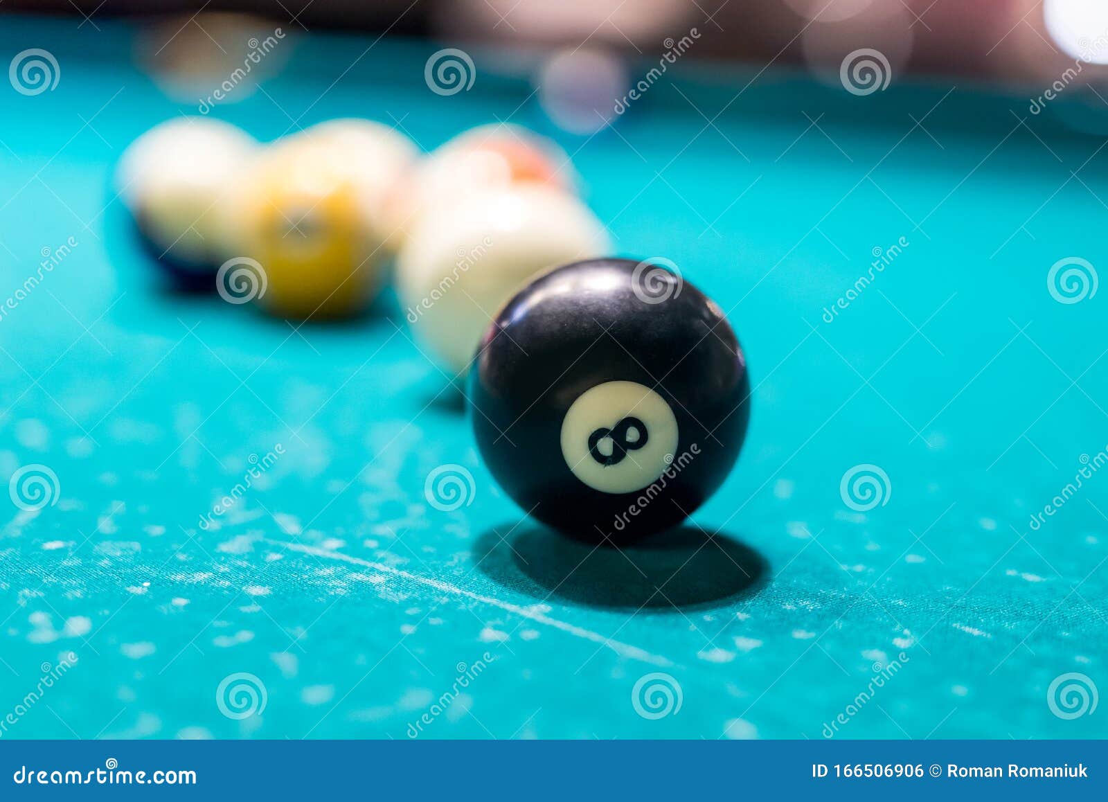 Macro Focus on Ball Number Eight, Billiard Stock Photo - Image of ...