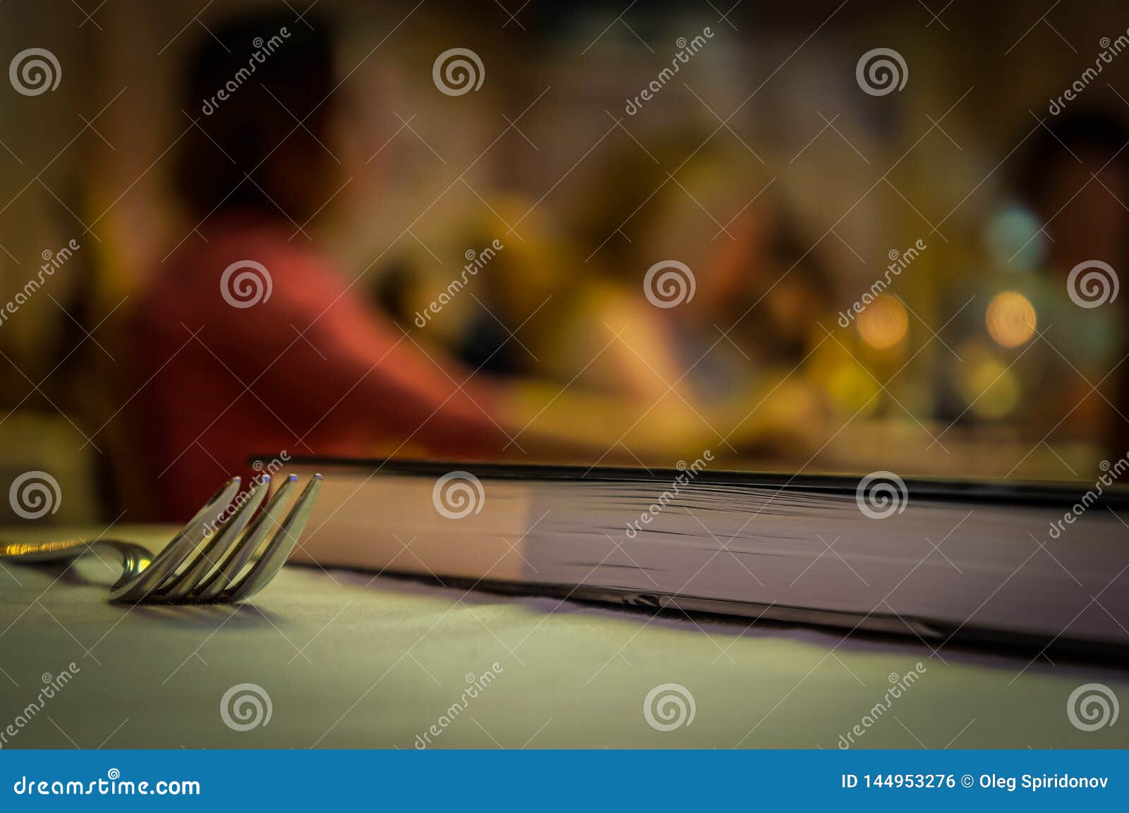 Macro of a Fork on the Table with a Book Stock Photo - Image of pasta ...