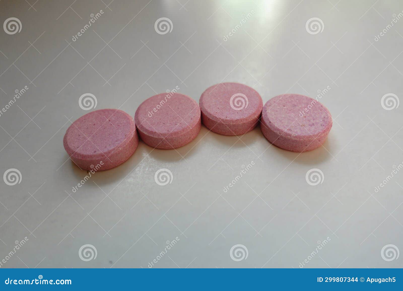 Macro of Four Pink Oral Probiotic Tablets Stock Photo - Image of ...