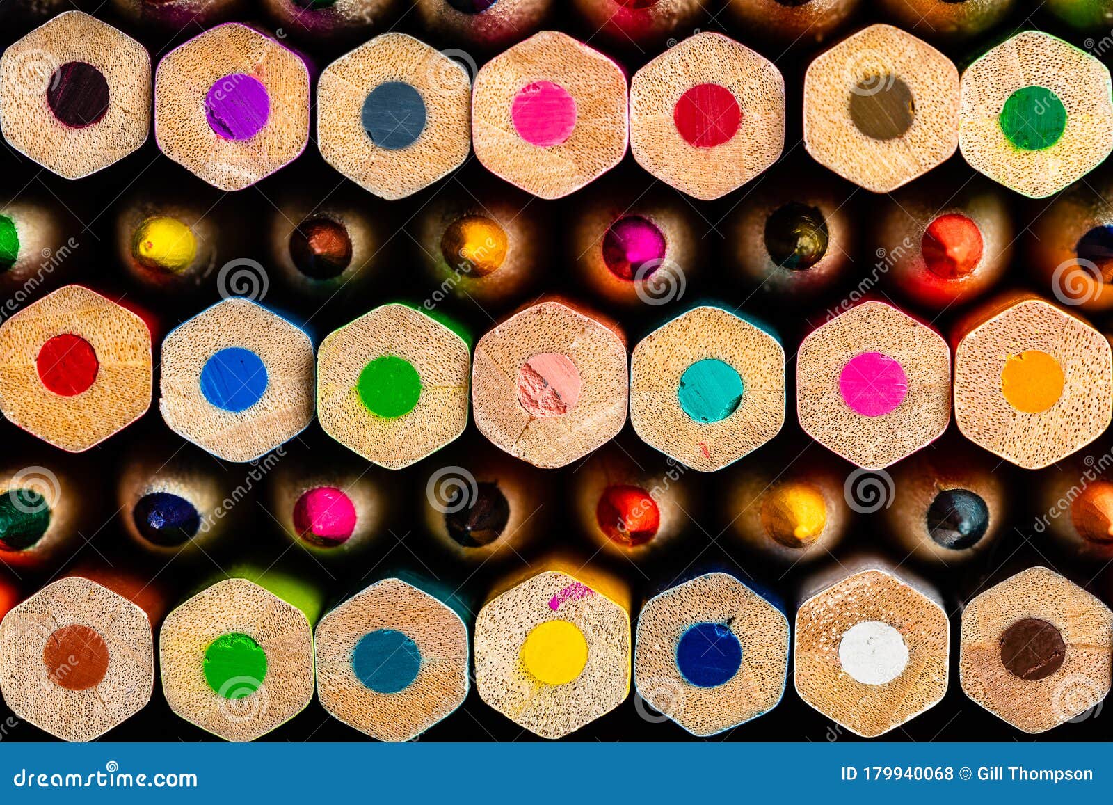 A Macro Frame of a Stack of Colored Pencils with Rows Alternating ...