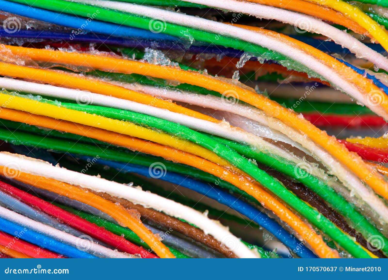 Gel Filled Telecommunication Cable Stock Image - Image of color, line ...