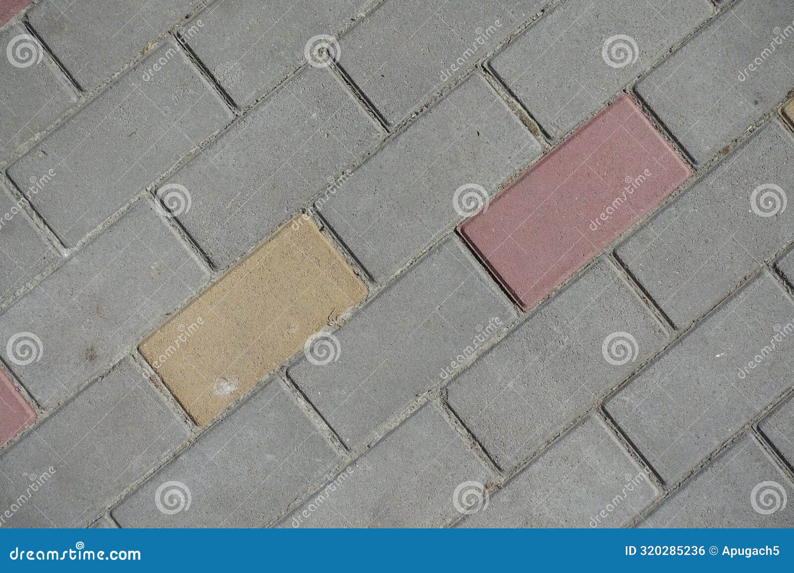 Macro of Gray, Pink and Yellow Concrete Pavement with Stretcher Bond ...
