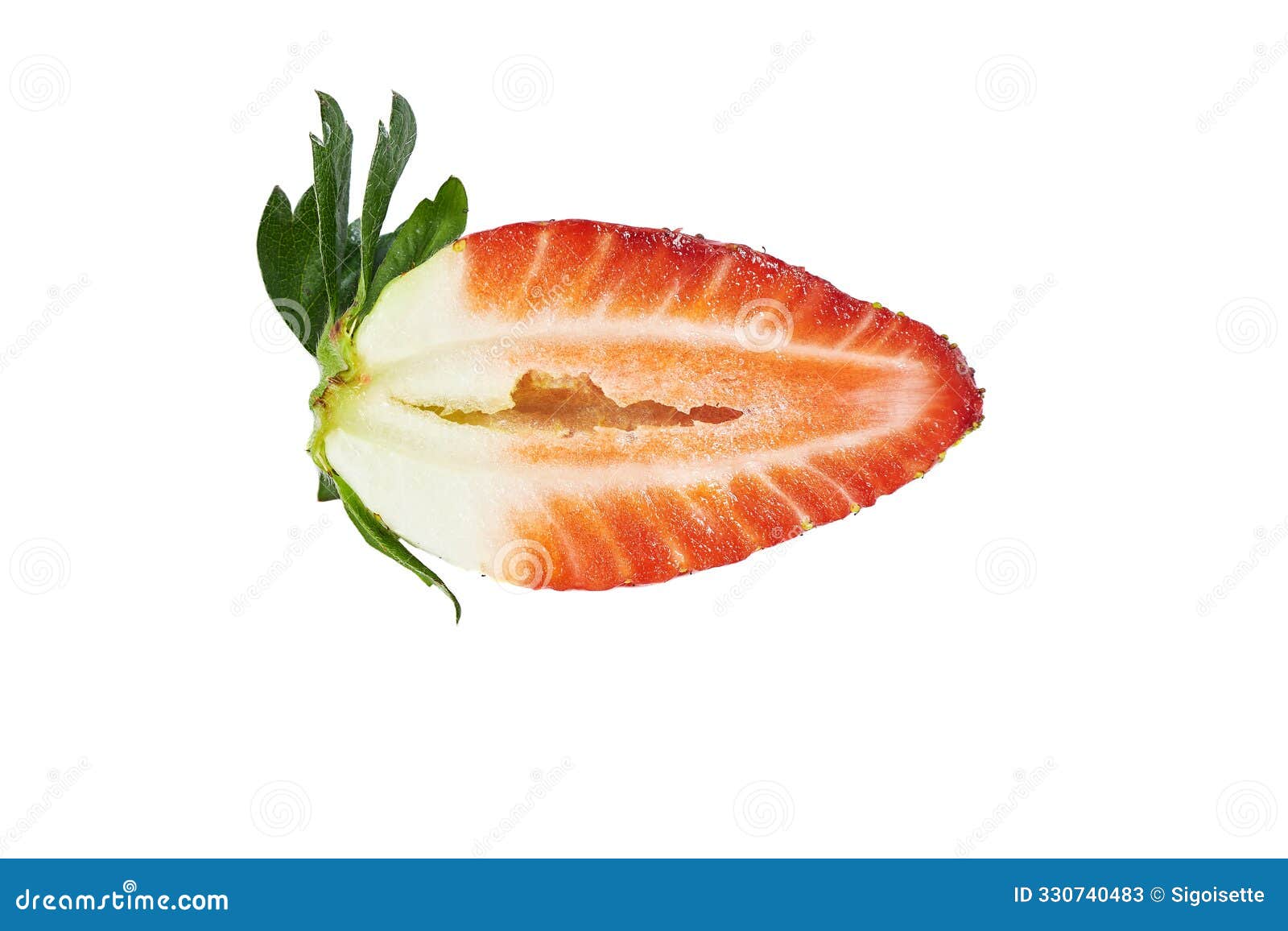 Macro Half Strawberry Isolated on White Background Stock Image - Image ...