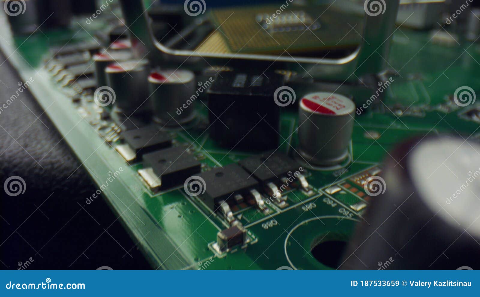 High Tech Electronic Circuit Board. Information Engineering Components ...