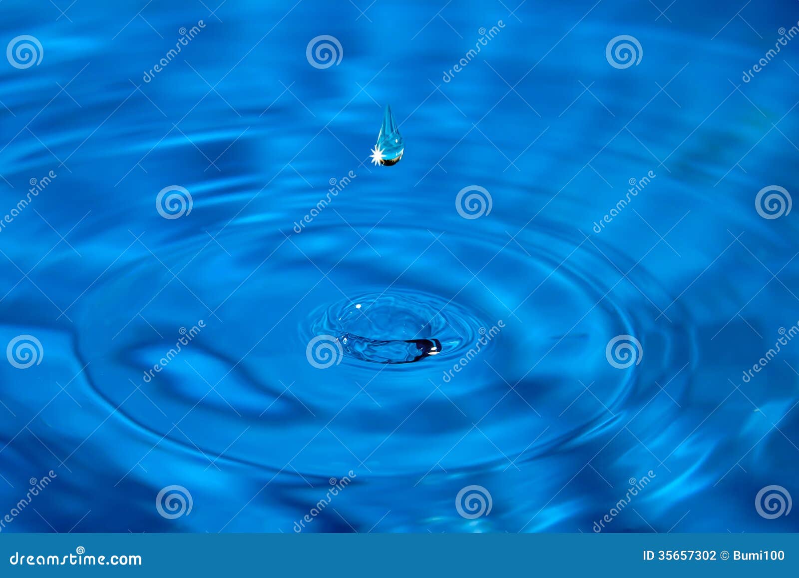 Macro Highlight Droplet Breaks Surface of Water Stock Photo - Image of ...