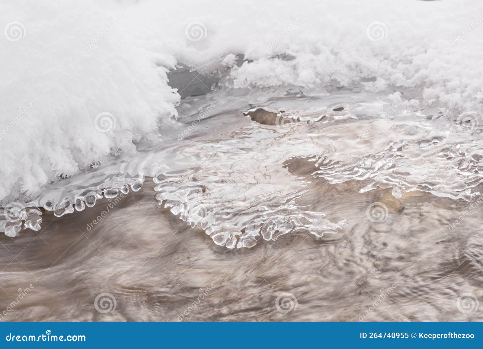 Macro of Ice Formations on a Flowing River Stock Image - Image of ...