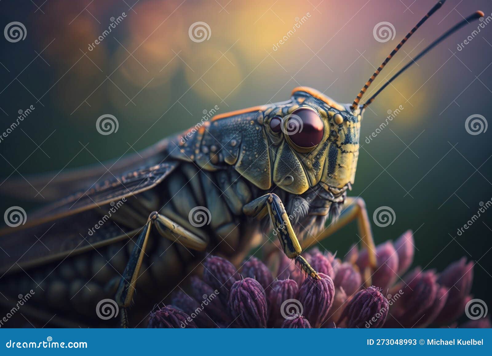 Macro Illustration of a Hyper-realistic Grasshopper Insect Stock Illustration - Illustration of ...