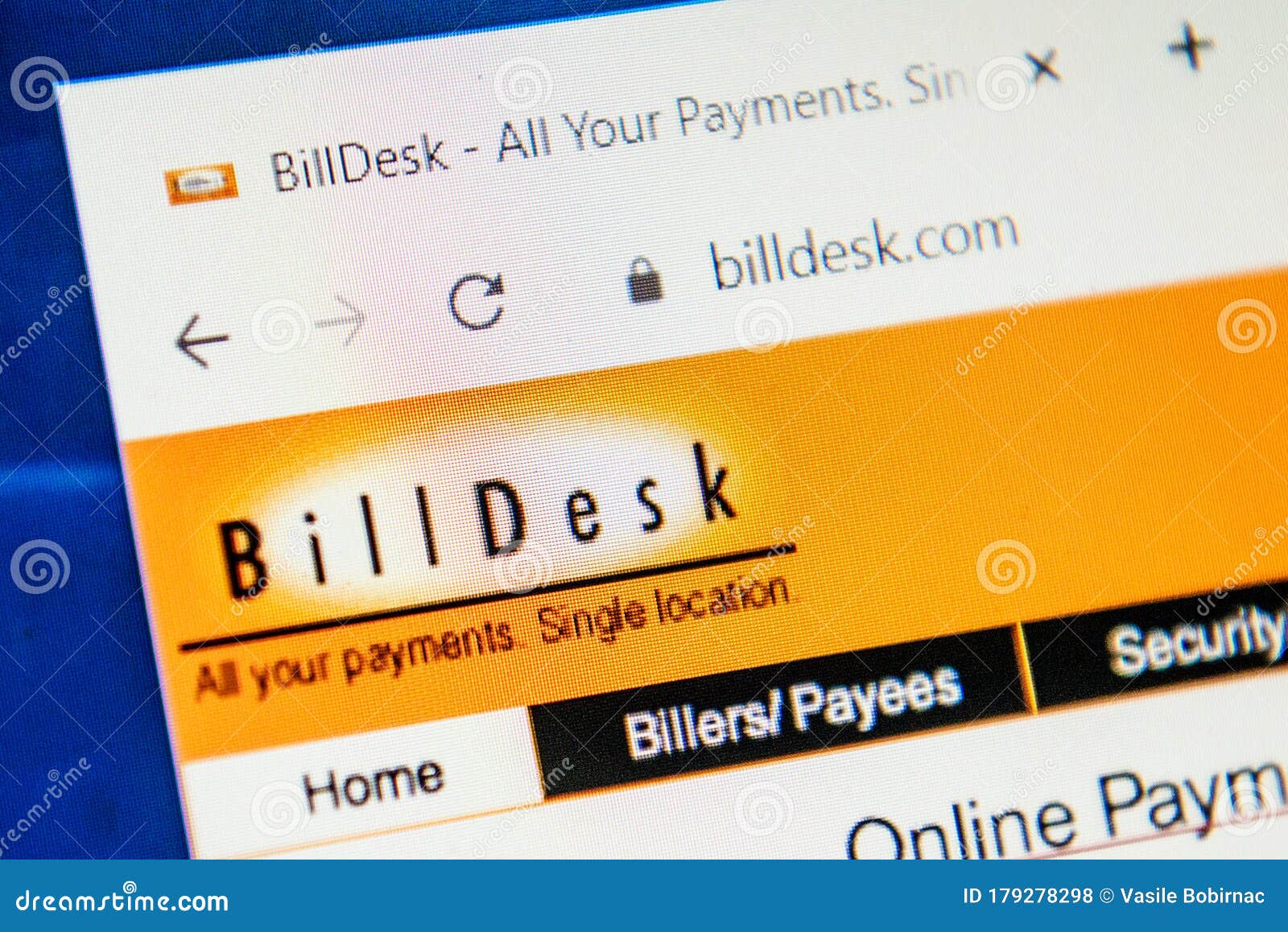 Billdesk.com Web Site. Selective Focus. Editorial Stock Photo - Image ...
