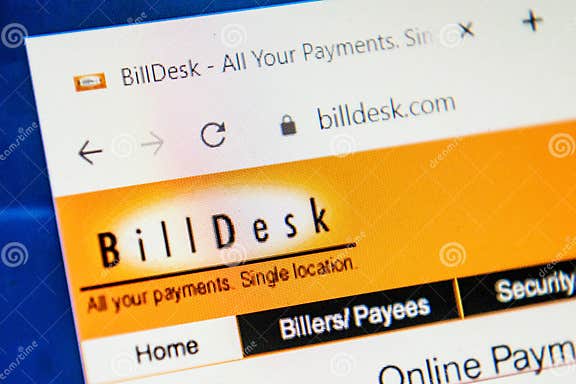 Billdesk.com Web Site. Selective Focus. Editorial Stock Photo - Image ...
