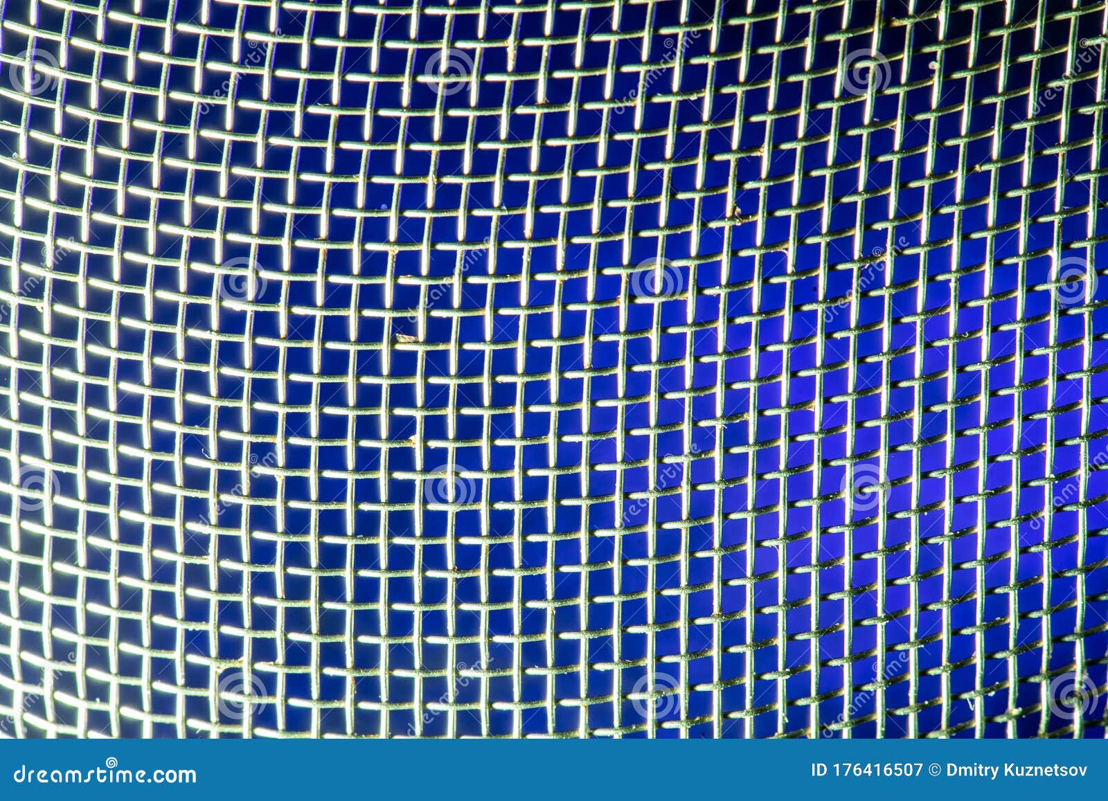Macro Image, Blue Lit Light, Metal Mesh Stock Image - Image of ...
