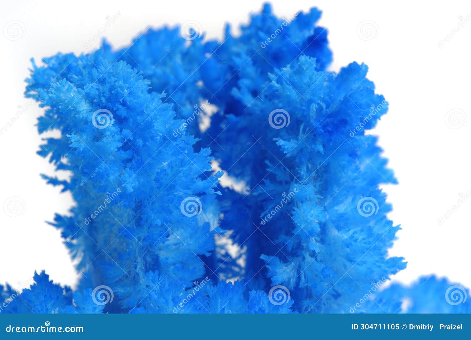 Macro Image Blue Salt Crystal on White Background. Stock Image - Image ...