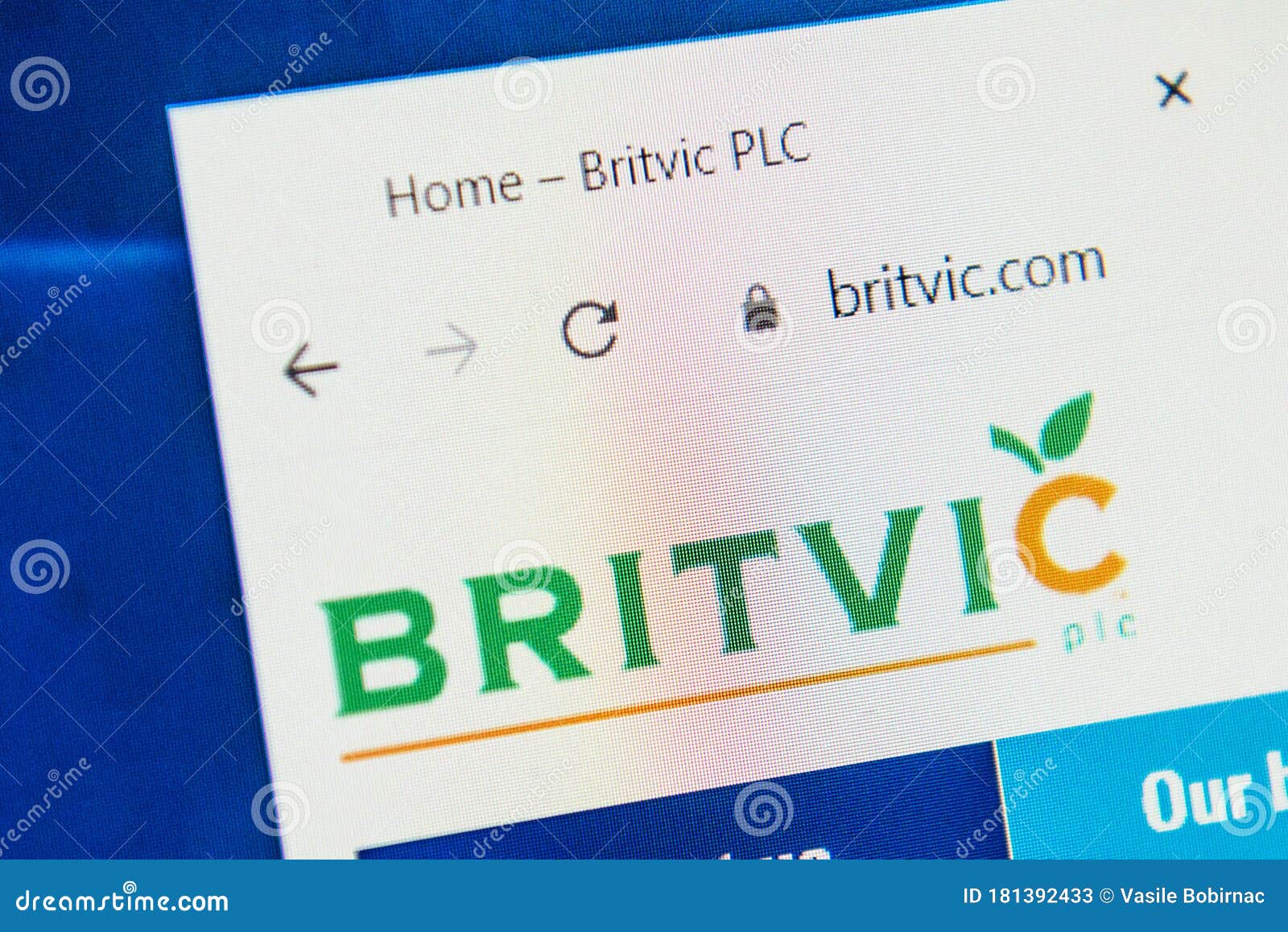Britvic Web Site. Selective Focus. Editorial Stock Photo - Image of ...