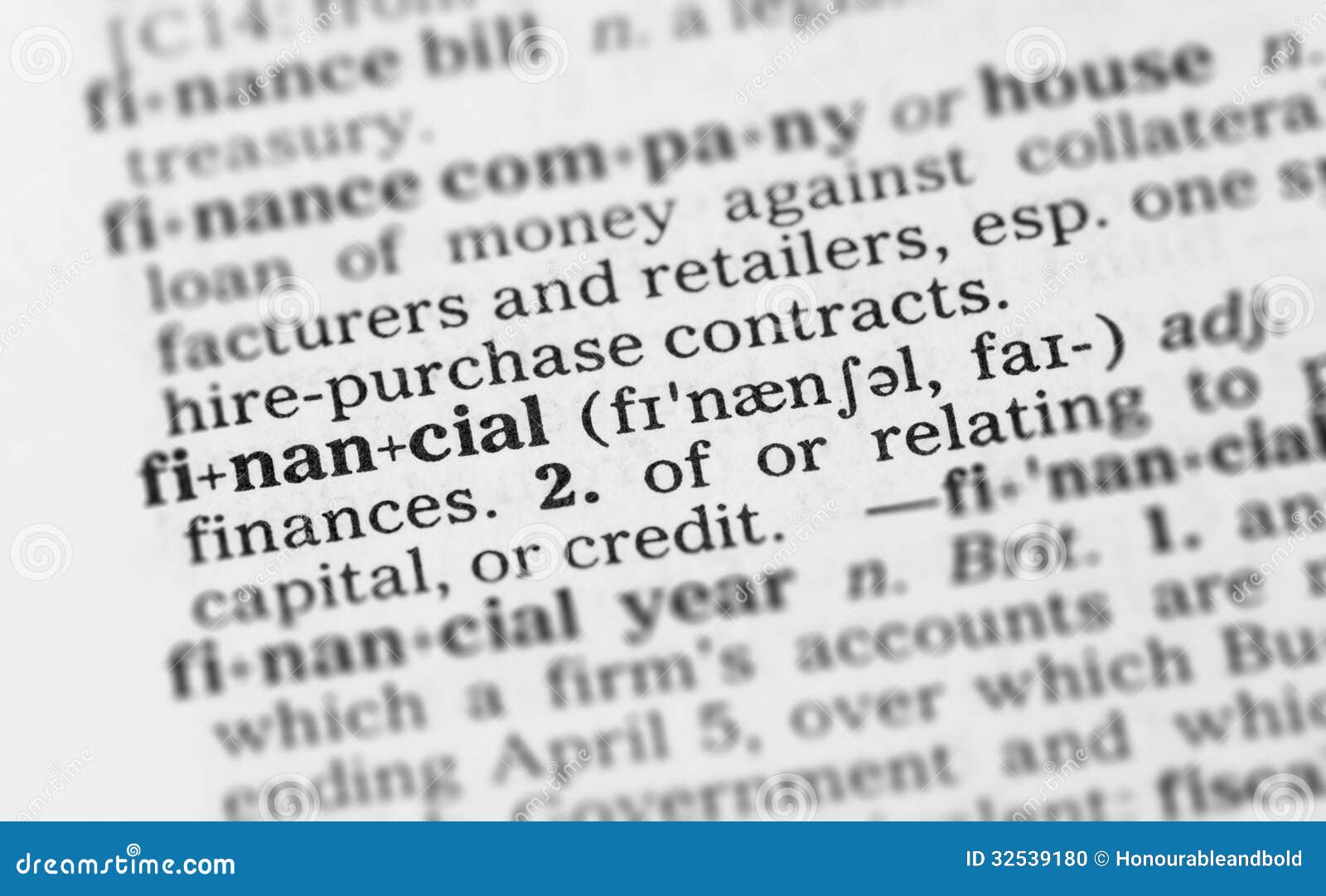 Macro Image of Dictionary Definition of Financial Stock Photo - Image ...