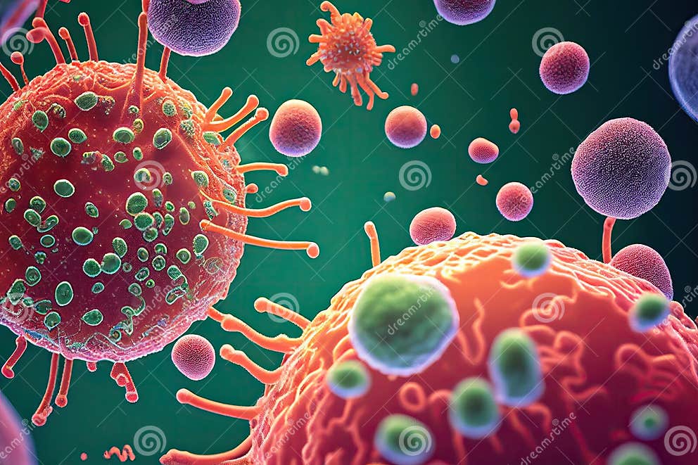 Macro Image of Different Pathogens : Virus, Bacteria, Microbes - AI ...