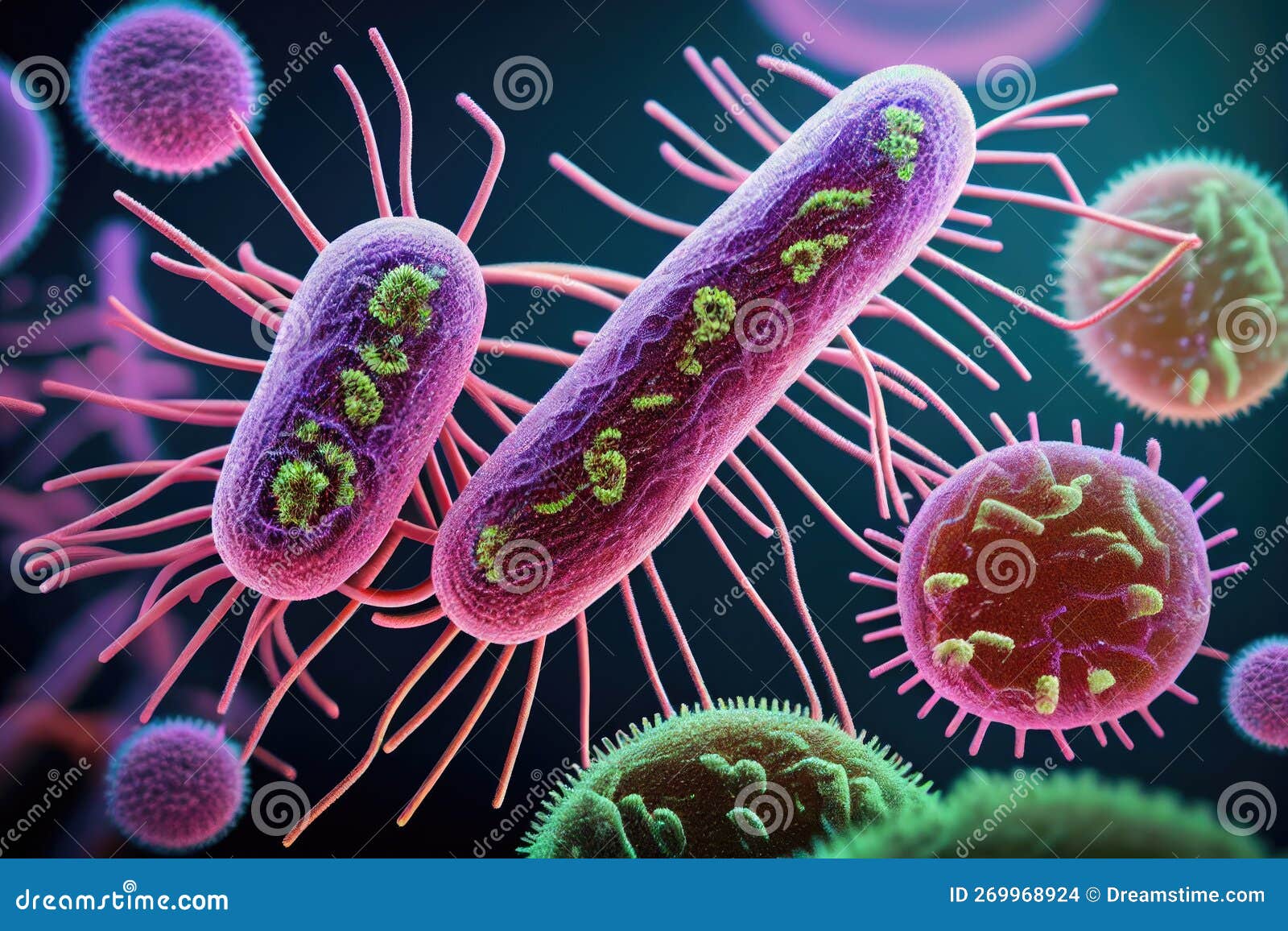 Macro Image of Different Pathogens : Virus, Bacteria, Microbes - AI ...