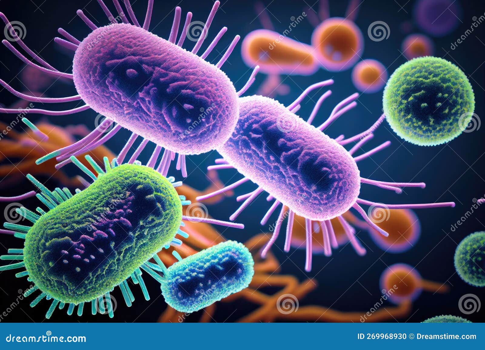 Macro Image of Different Pathogens : Virus, Bacteria, Microbes - AI ...