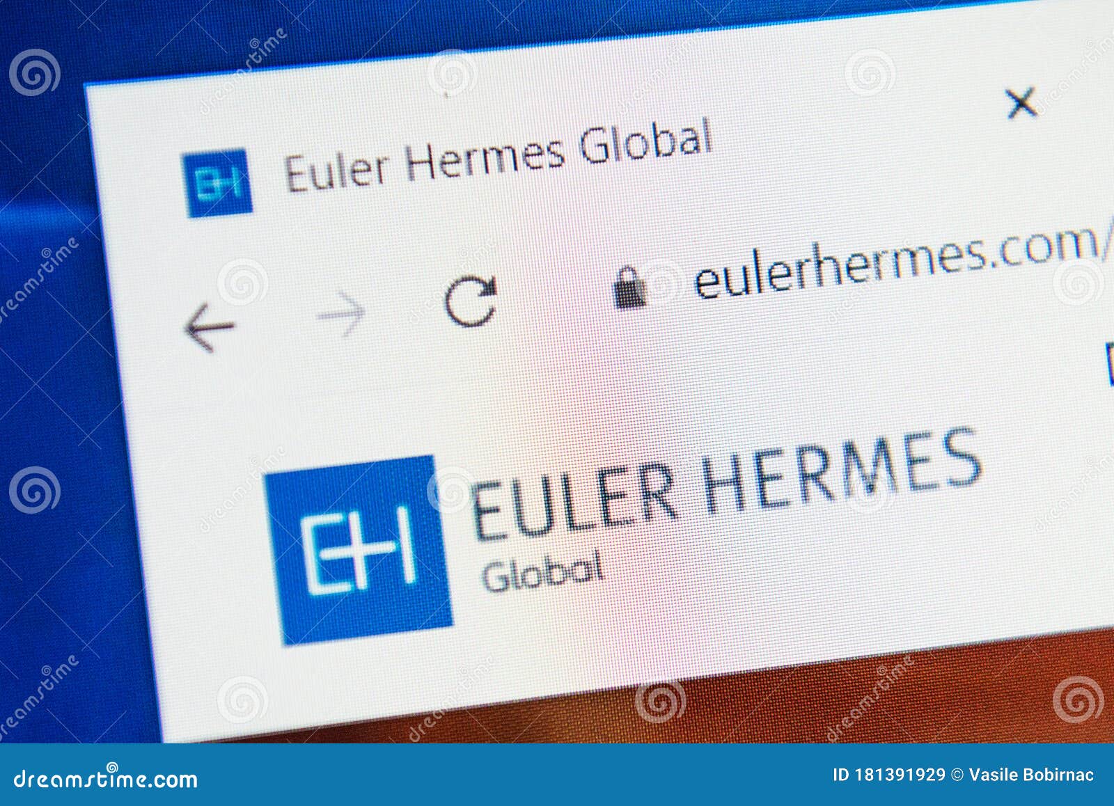 Euler Hermes Web Site. Selective Focus. Editorial Stock Image - Image ...