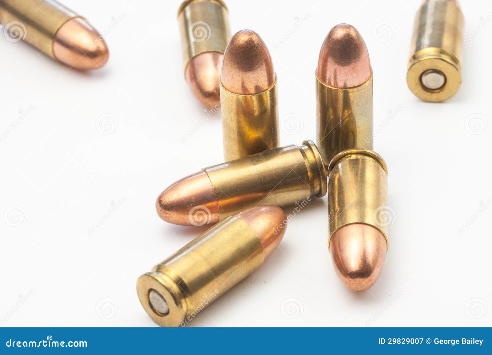 Group of 9mm bullets stock image. Image of brass, macro - 29829007