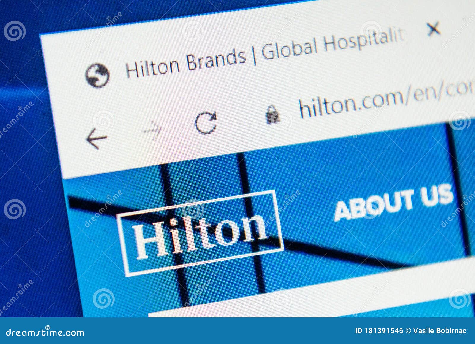 Hilton Web Site. Selective Focus. Editorial Photo - Image of macro ...