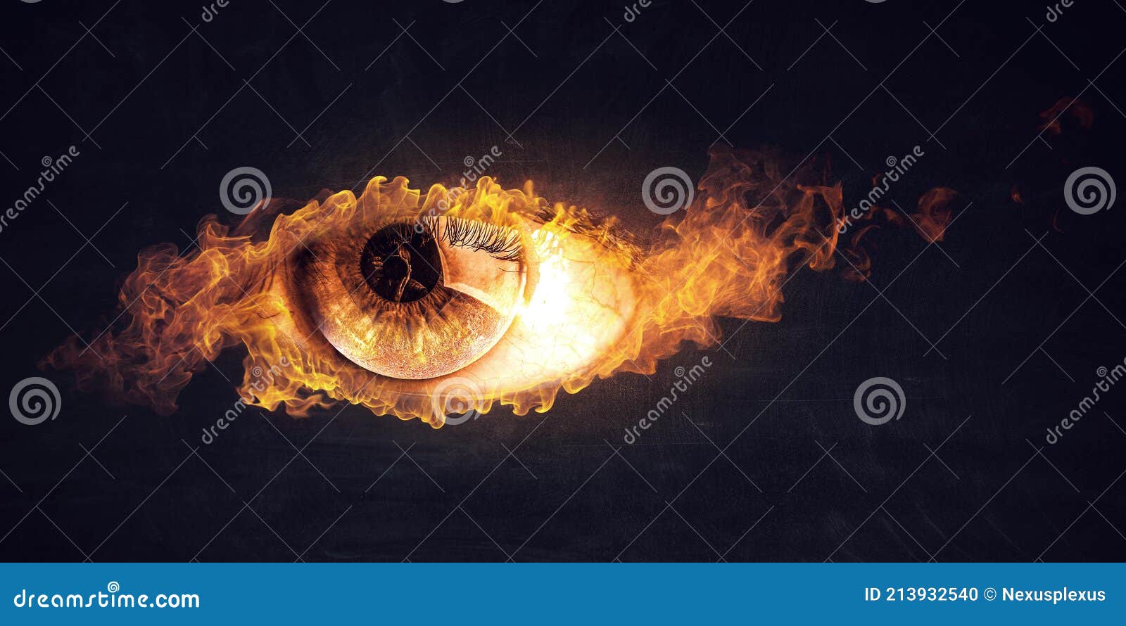 Macro Image of Human Eye with Fire Flames Stock Photo - Image of macro ...