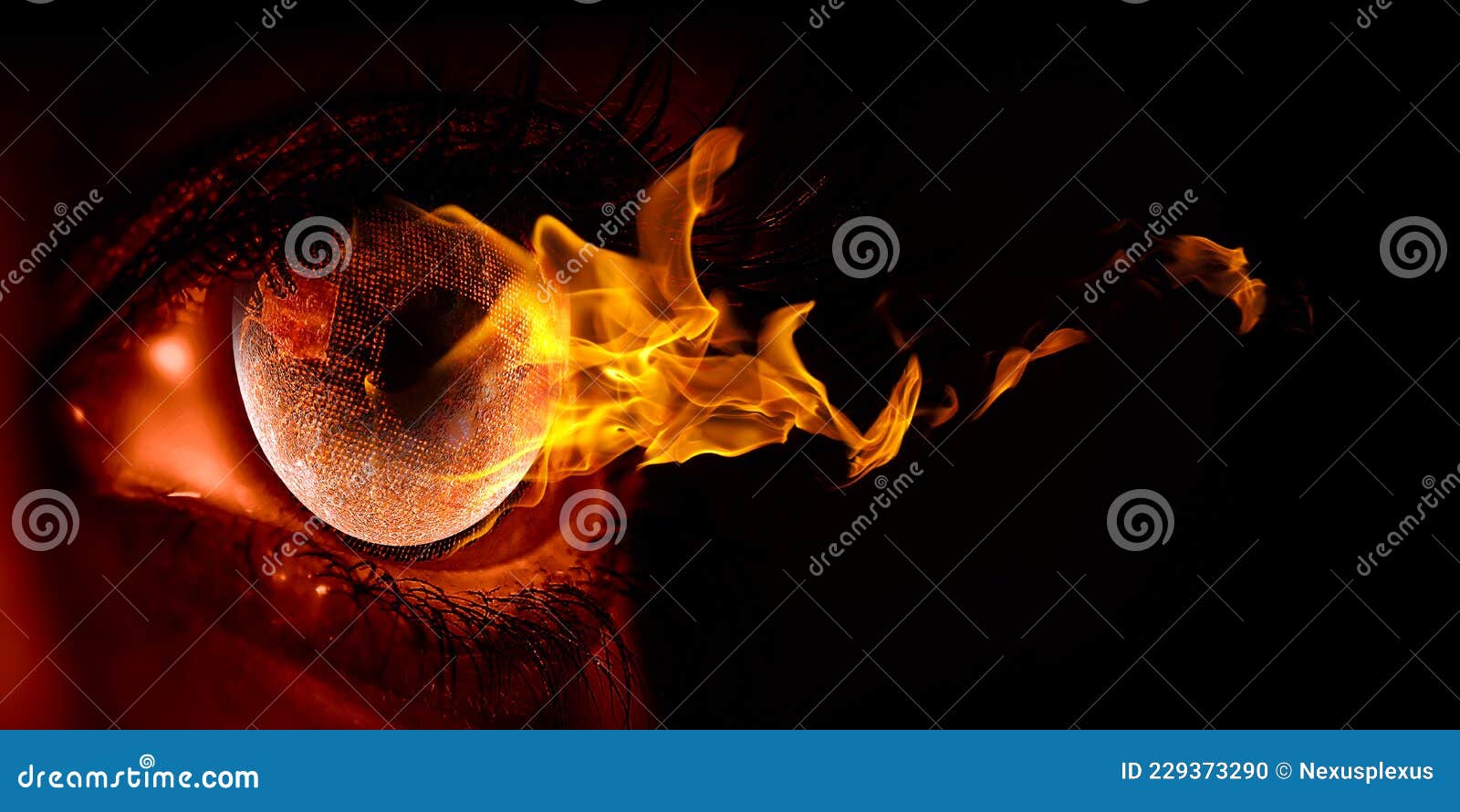 Macro Image of Human Eye with Fire Flames Stock Photo - Image of pupil ...